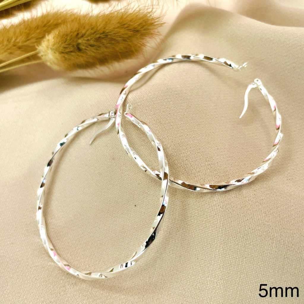 Stainless steel 50mm hoop earrings